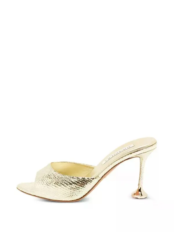 AQUAZZURA Bisous Snakeskin-embossed Sandals - Gold