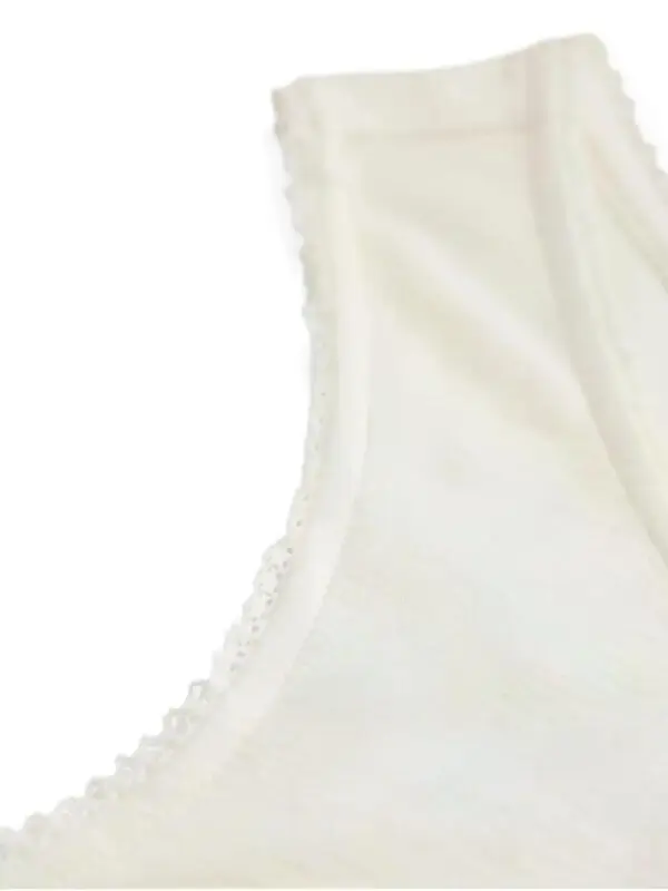 Ralph Lauren Button Lace Trim Top - Neutrals