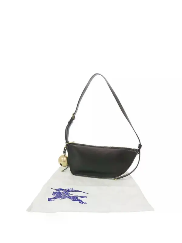 Burberry Lambskin Shield Shoulder Bag - Black