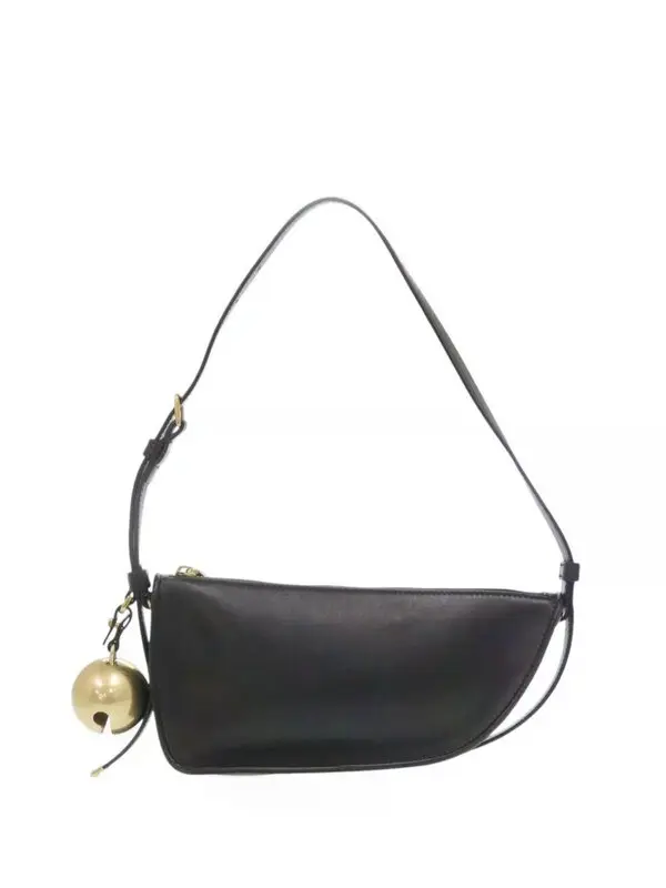 Burberry Lambskin Shield Shoulder Bag - Black