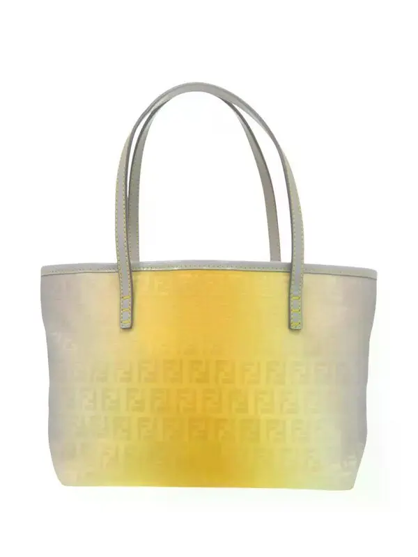 Fendi 2000-2010 Mini Ombre Zucchino Canvas Roll Tote Bag - Yellow