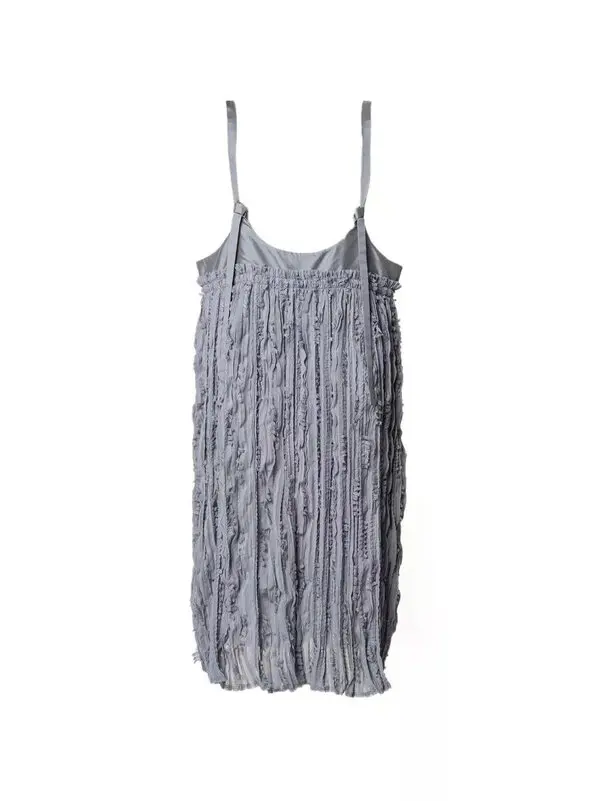 MULLER OF YOSHIOKUBO Crinkled-effect Ripple Midi Skirt - Grey