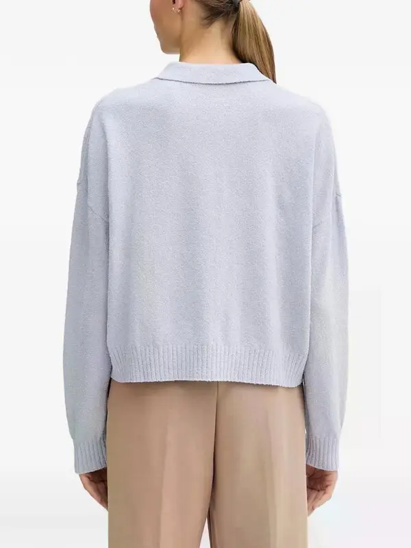Sisley Bouclé-knit Polo Sweater