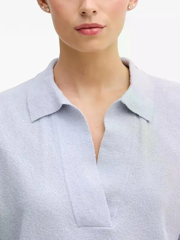 Sisley Bouclé-knit Polo Sweater