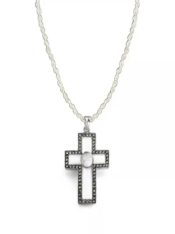 OBSIDIAN Mistraal Pearl-embellished Necklace - Silver