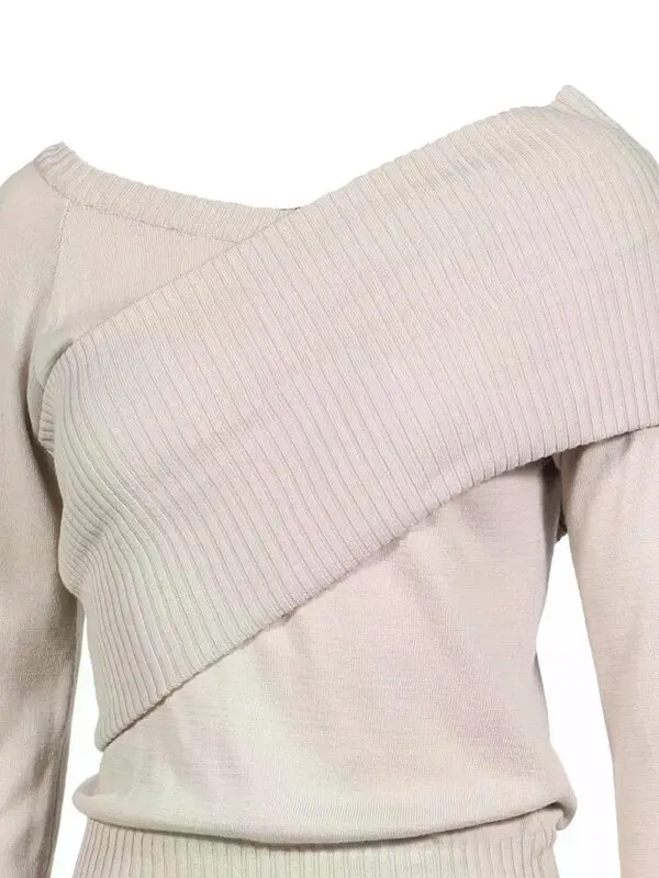 BOHEMSEO One-shoulder Ribbed Sweater