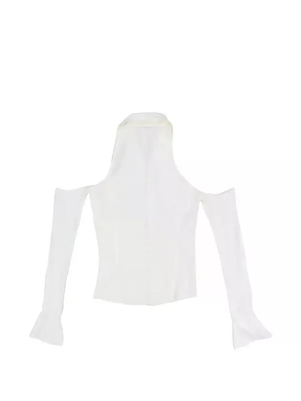 BOHEMSEO Cold-shoulder Ruched Blouse