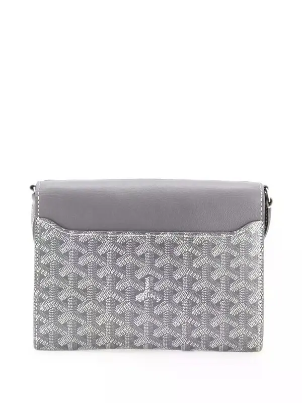 Goyard Chypre Wallet On Strap Coated Canvas With Leather Crossbody Bag - Grey