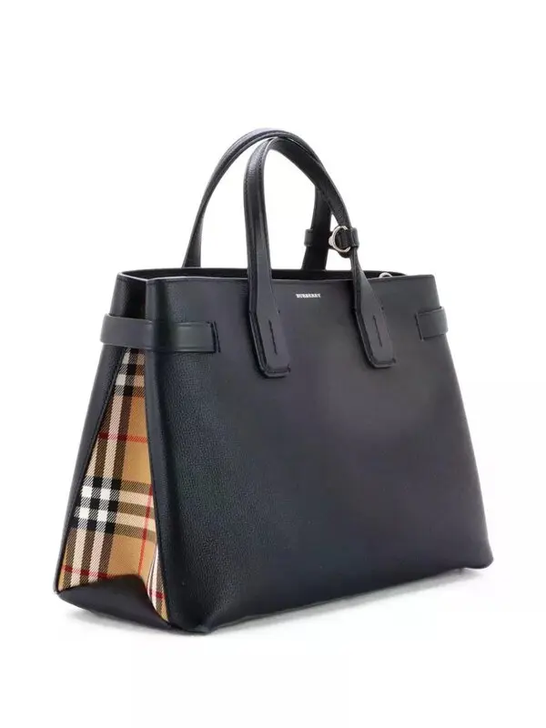 Burberry Banner Leather Tote Bag - Black