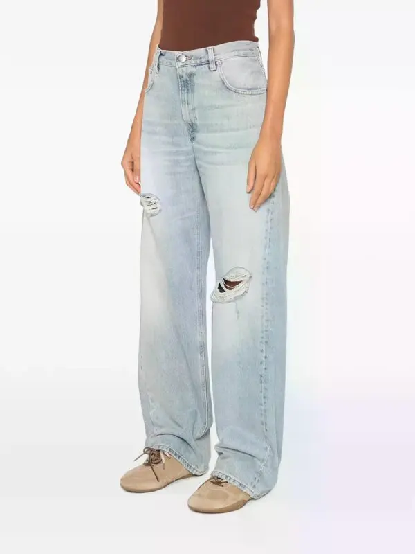 HAIKURE Distressed Wide-leg Jeans - Blue