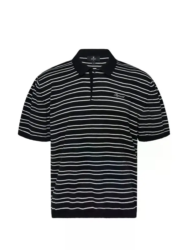 REPRESENT California Striped Knitted Polo - Black