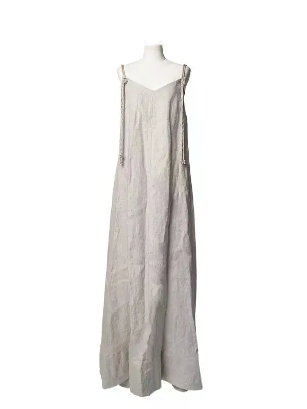 MULLER OF YOSHIOKUBO Rope-strap V-neck Maxi Dress - Neutrals