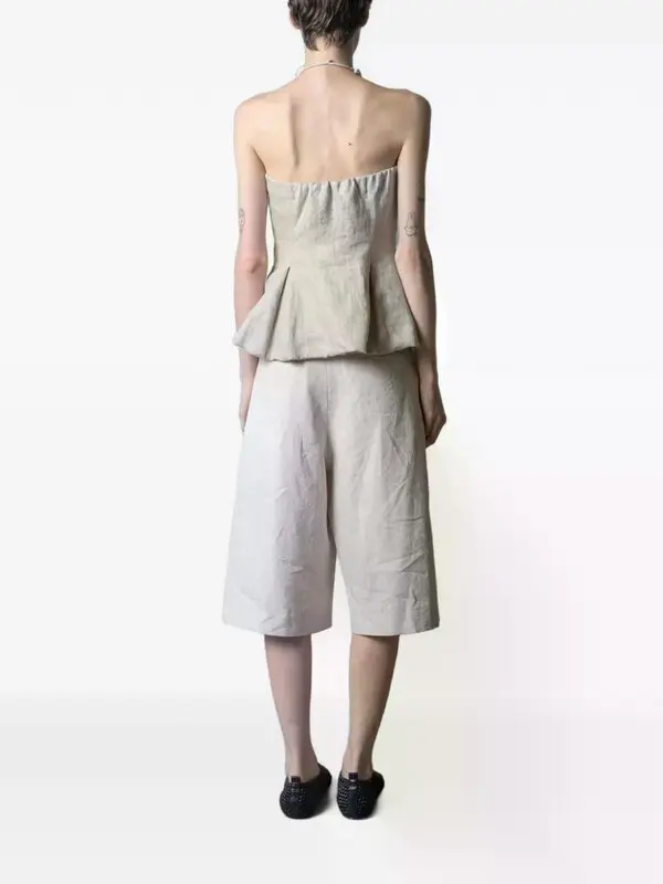 MULLER OF YOSHIOKUBO Linen Strapless Top