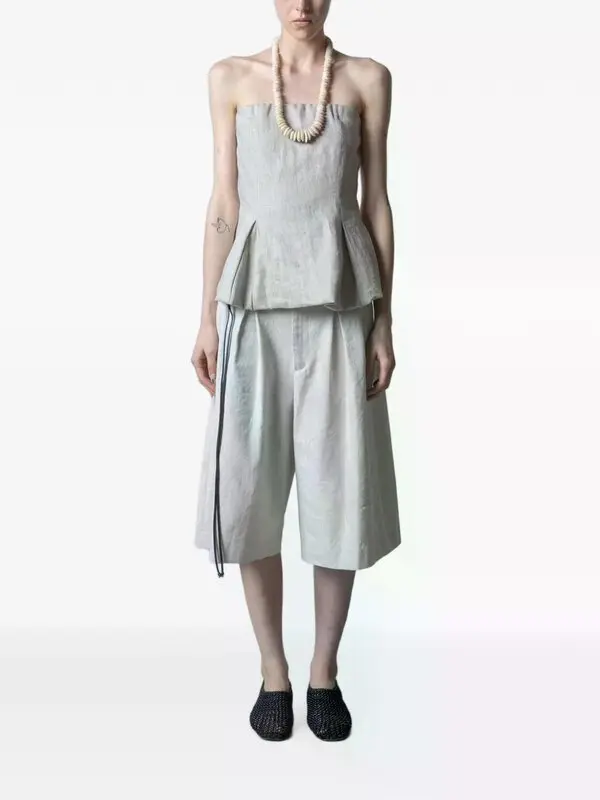 MULLER OF YOSHIOKUBO Linen Strapless Top - Neutrals