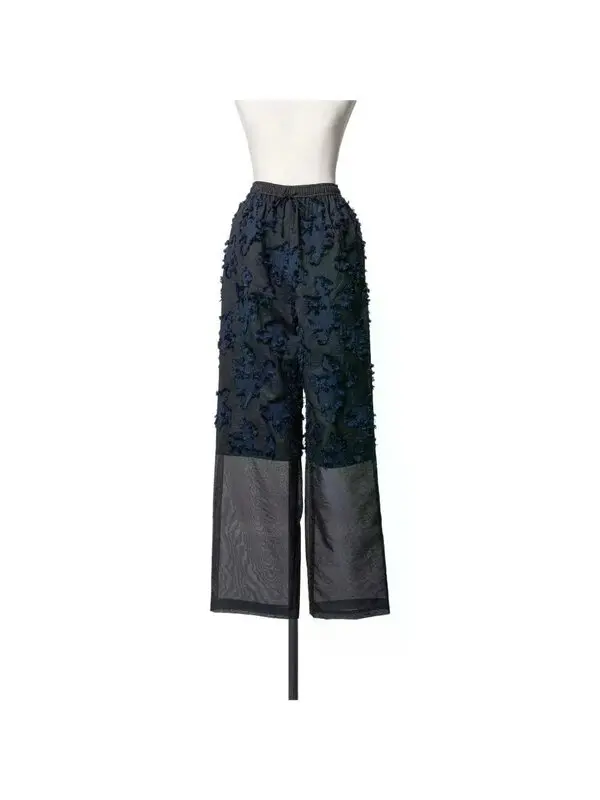 MULLER OF YOSHIOKUBO Fragment Jacquard Textured Trousers - Blue