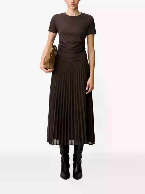 Claudie Pierlot Pleated Bi-material Dress