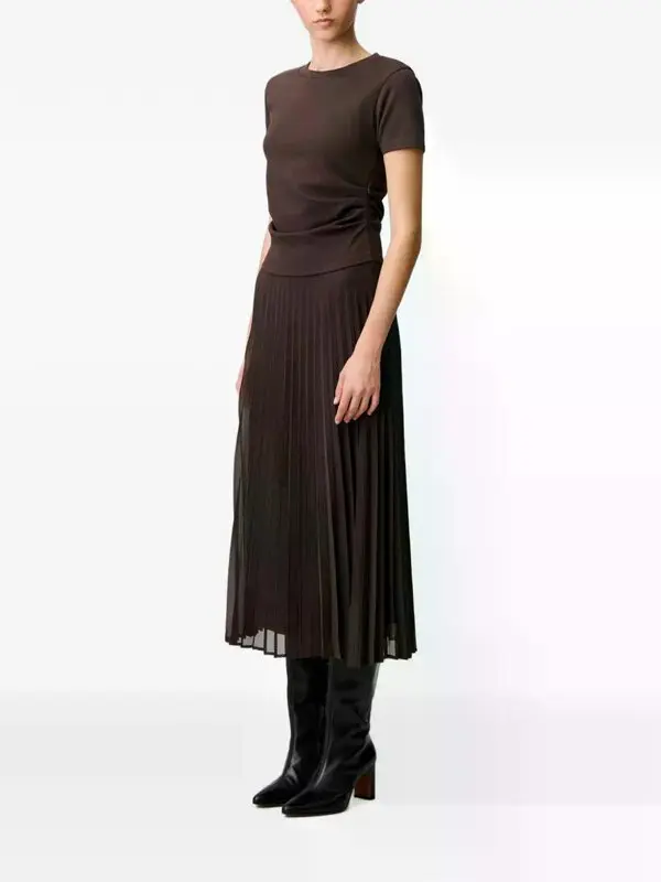 Claudie Pierlot Pleated Bi-material Dress