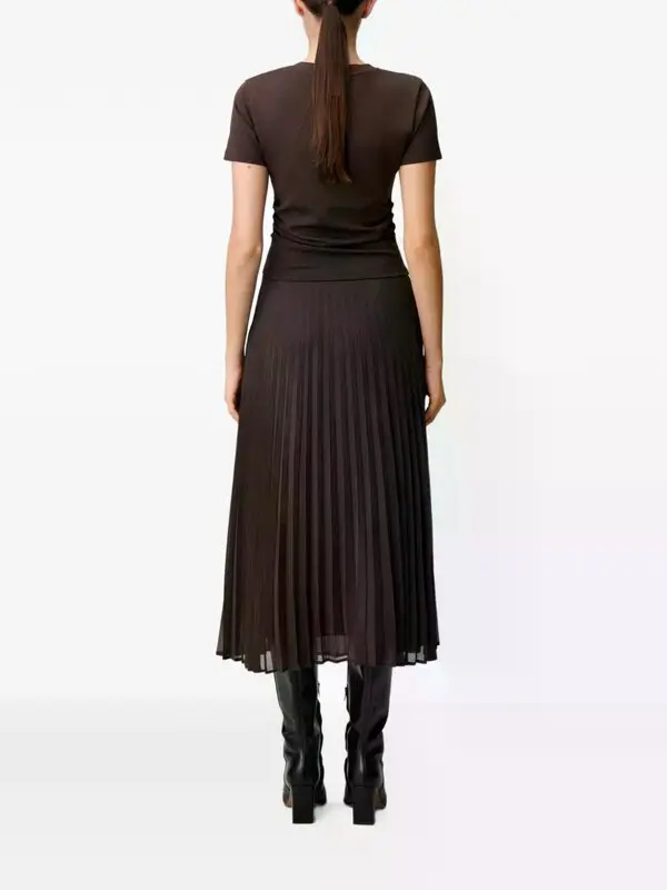 Claudie Pierlot Pleated Bi-material Dress