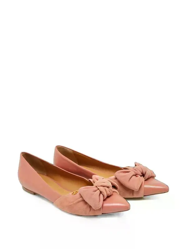 Tory Burch Bow-detail Pointed-toe Ballet Flats