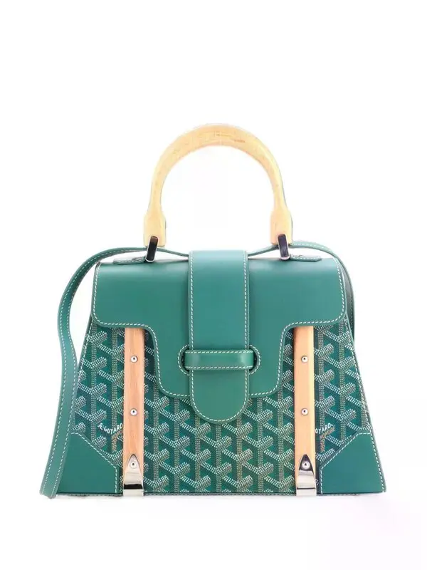 Goyard Saigon Top Handle Bag Coated Canvas With Leather Pm Satchel