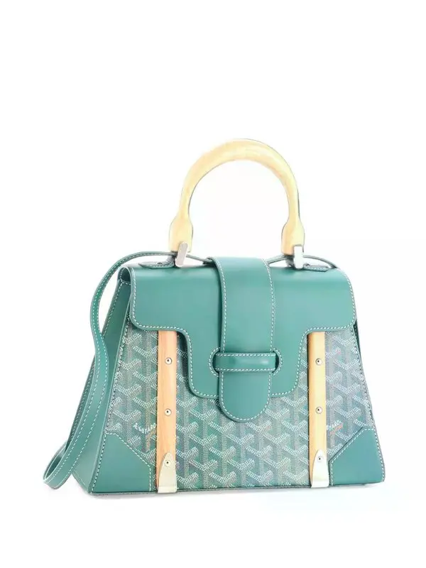 Goyard Saigon Top Handle Bag Coated Canvas With Leather Pm Satchel