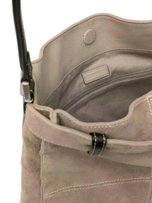 CROQUIS Suede-finish Buckled Shoulder Bag