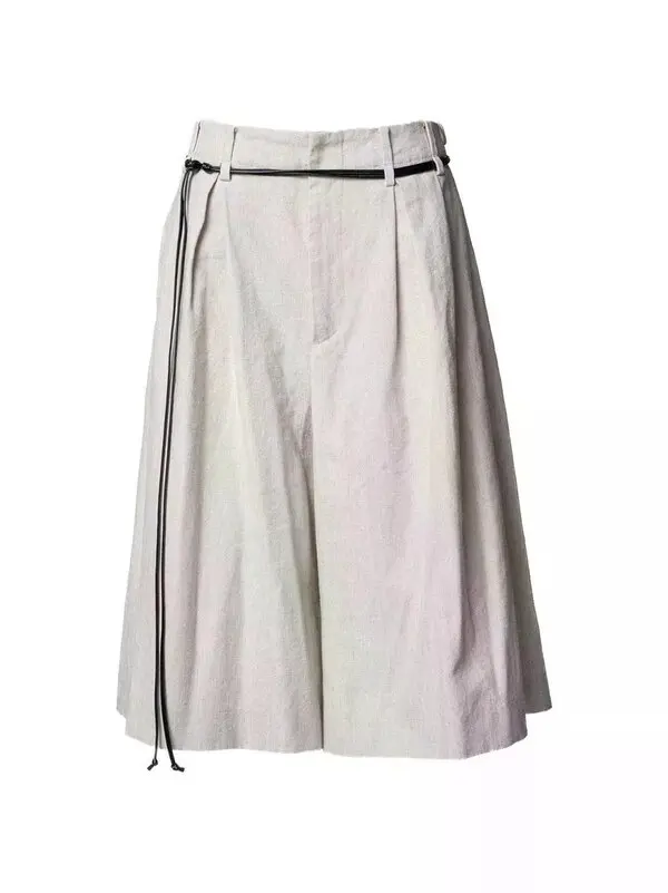 MULLER OF YOSHIOKUBO Belted Pleated Shorts - Neutrals