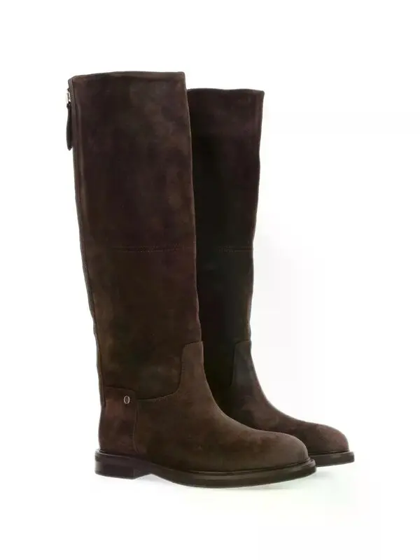 POEVE Eve Suede Rear-zip Boots - Brown