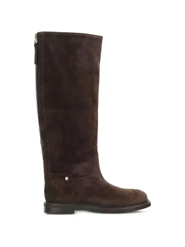 POEVE Suede Rear-zip Boots