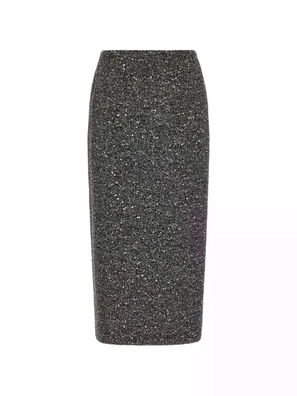 Valentino Garavani Chevron Bouclé Skirt - Black