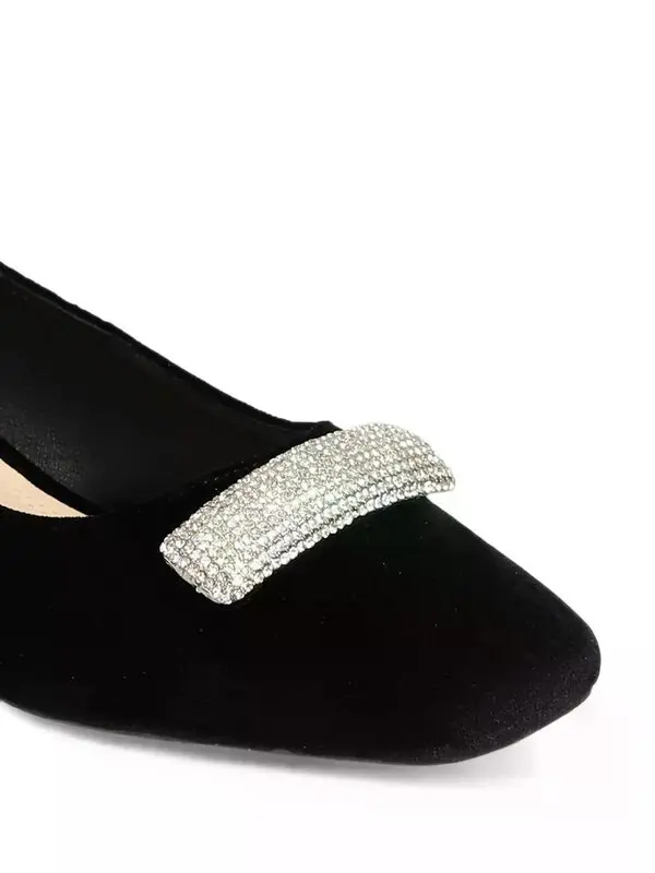 TWENTY FOURHAITCH Crystal-embellished Ankle-strap Flat Pumps
