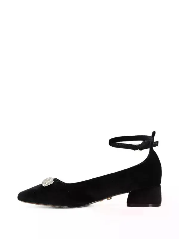 TWENTY FOURHAITCH Crystal-embellished Ankle-strap Flat Pumps