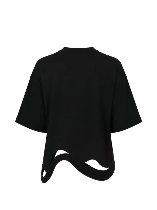 Alpha Studio Cut-out Wavy-hem T-shirt