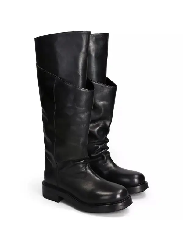 STRATEGIA SHOES Layered-cuff Leather Boots