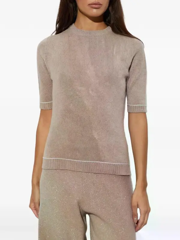 Fabiana Filippi Contrast-trim Sweater - Neutrals