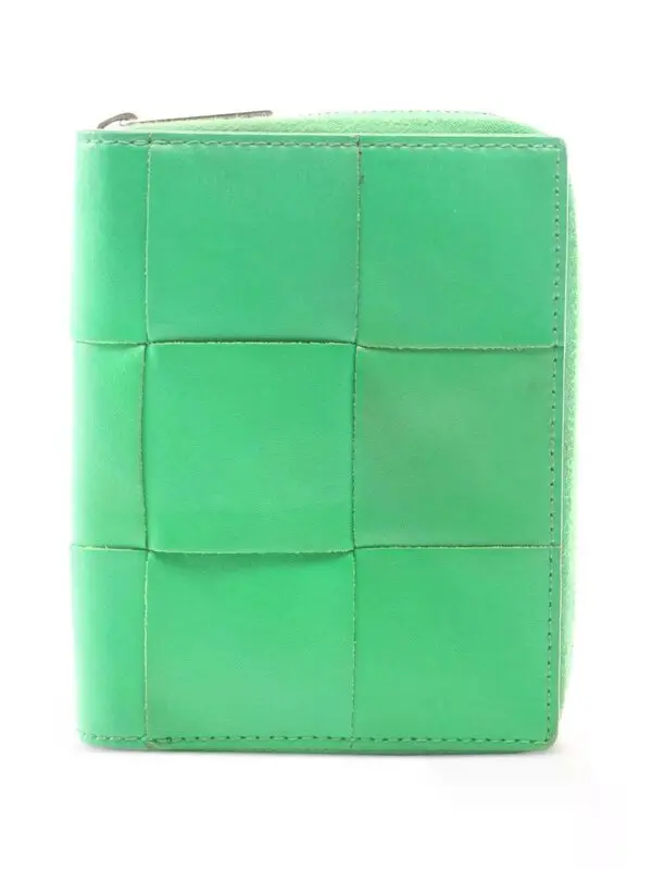 Bottega Veneta 2000s Maxi Intrecciato Wallet - Green