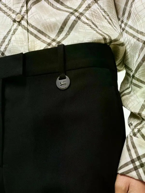 Burberry Wool Blend Tailored Trousers - Black