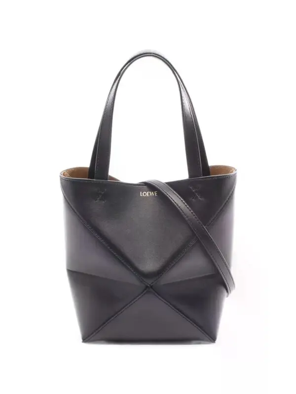 Loewe Mini Puzzle Fold Tote Bag - Black