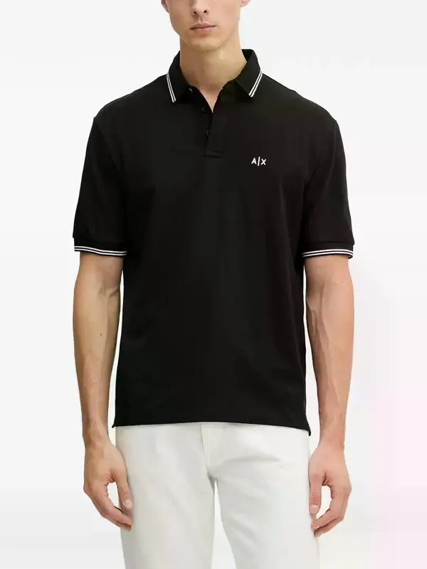 Armani Exchange Logo-embroidered Tipped Polo Shirt