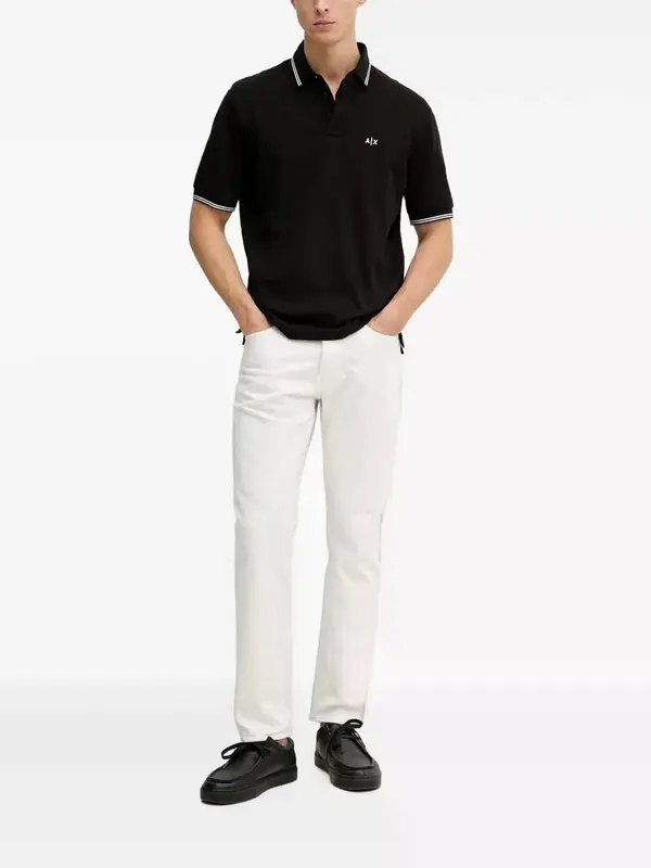 Armani Exchange Logo-embroidered Tipped Polo Shirt