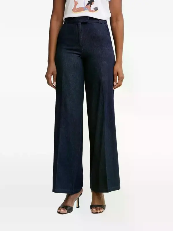 SILVIAN HEACH Pressed-crease Wide-leg Jeans - Blue