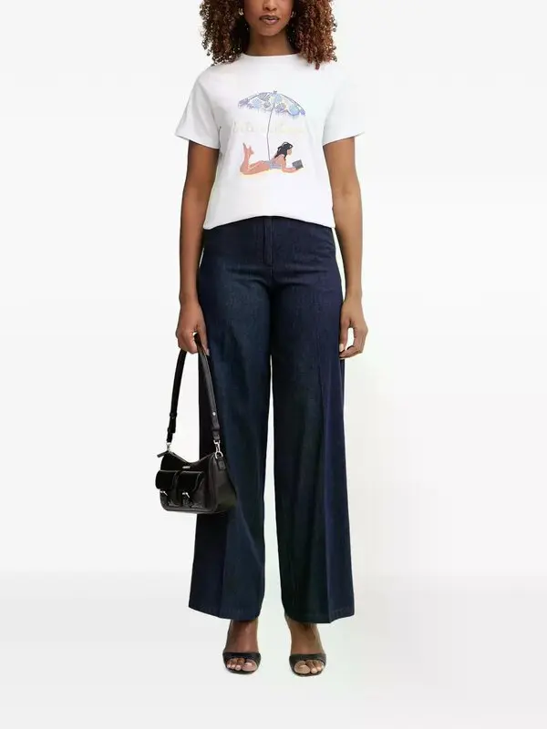 SILVIAN HEACH Pressed-crease Wide-leg Jeans