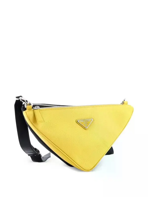 Prada Double Triangle Logo Zip Crossbody Bag