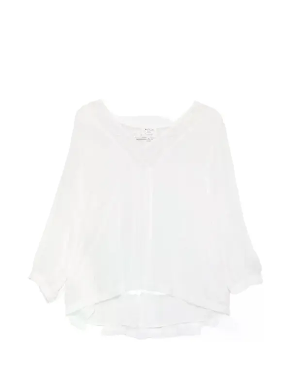 MAISON123 Broderie-anglaise V-neck Blouse