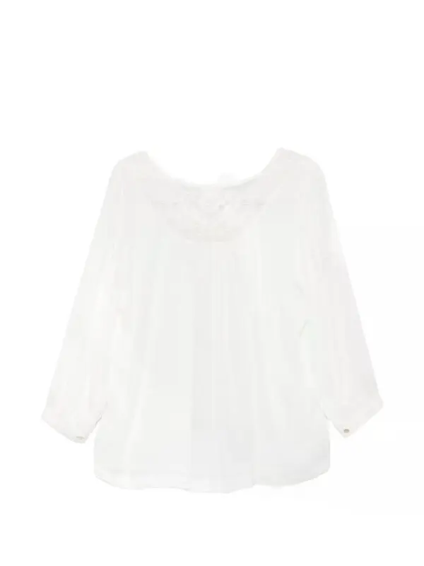 MAISON123 Broderie-anglaise V-neck Blouse