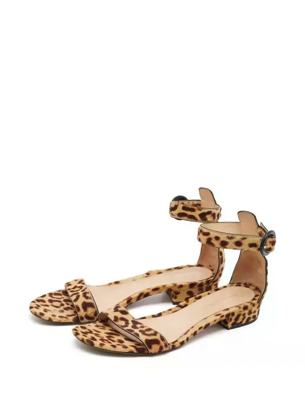 GIANVITO ROSSI Leopard-print Ankle-strap Sandals