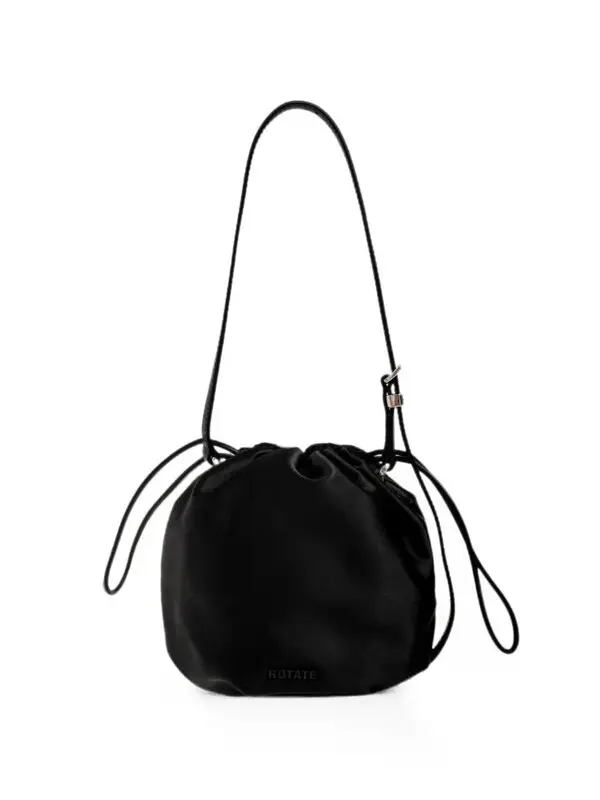 ROTATE BY BIRGER CHRISTENSEN Sequin-embellished Floral-applique Bucket Bag - Black
