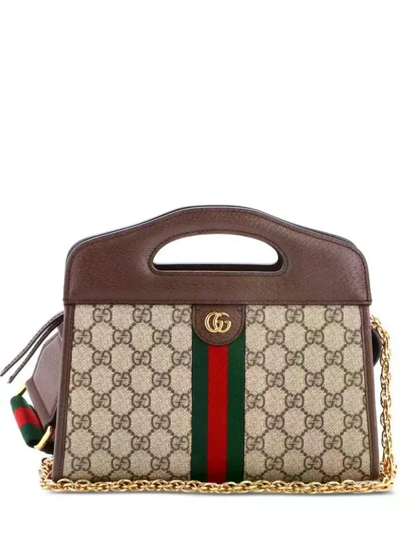 Gucci Gg Coated Canvas Ophidia Cut Out Handle Small Shoulder Bag