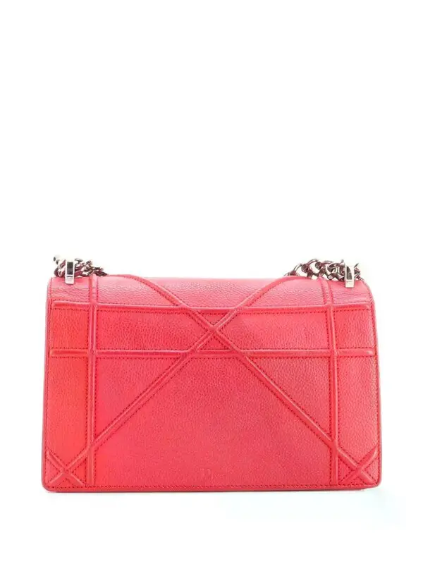 Dior Diorama Flap Bag Grained Calfskin Small Crossbody Bag - Red