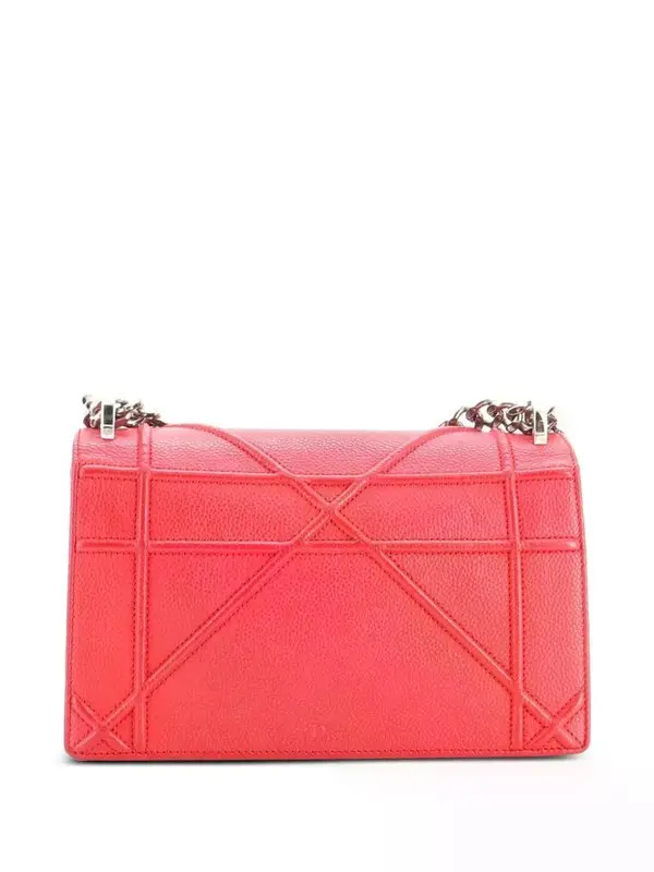 Dior Diorama Flap Bag Grained Calfskin Small Cross Body Bag - Red